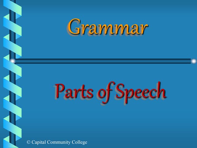 Presentation of english (parts of speech) | PPT