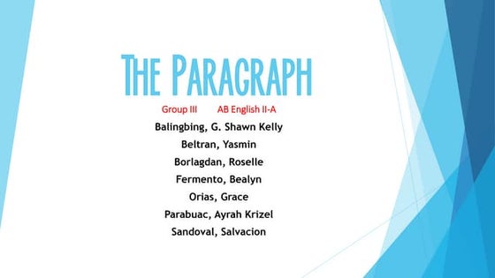 Paragraph Writing What is a paragraph? A group of sentences that ...