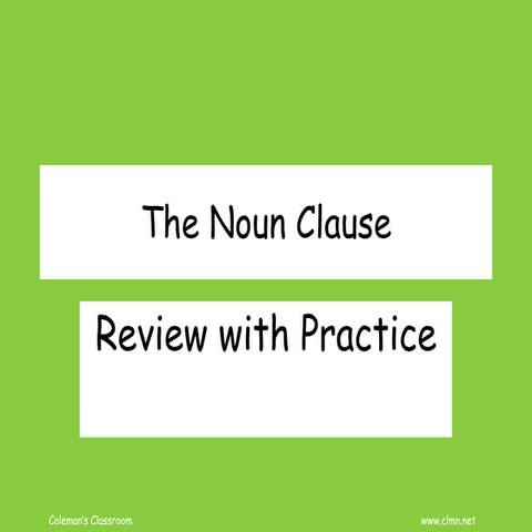 Review Noun Clauses | PPTX