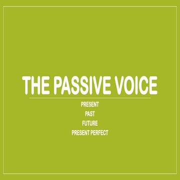 Grammar. Passive voice. english academic level | PPT