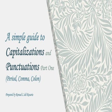 Grammar - capitalizations and punctuations (period, comma, colon) | PDF