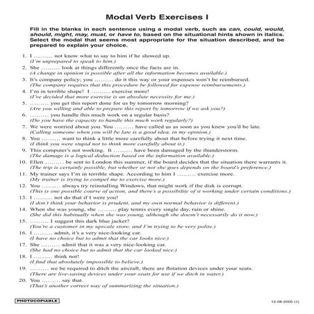 Grammar modal verbs i | PDF
