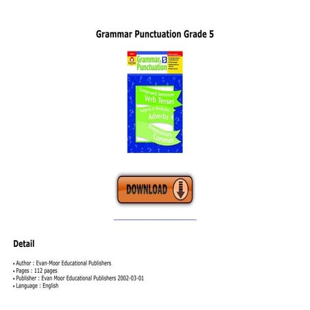 Grammar Punctuation Grade 5 | PDF