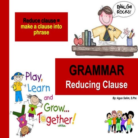 Grammar - Reducing Adjective Clause | PPTX