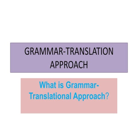 Grammar Translation Approach | PPT
