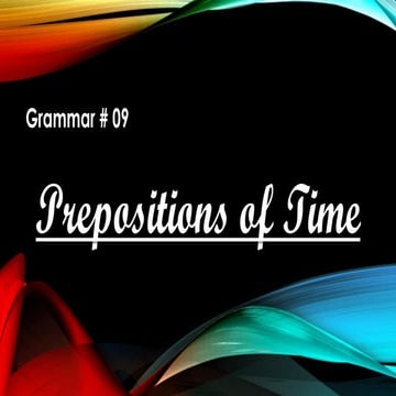 Grammar Topic: Prepositions | PPT