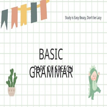 basic grammar 1 - part of speech powerpoint | PPTX