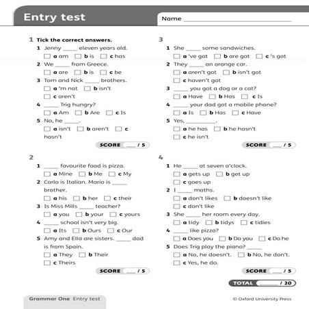 Grammar1 test | PDF