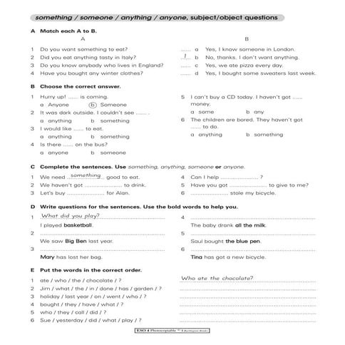 Grammar4 subject objectquestions-2652 | PDF