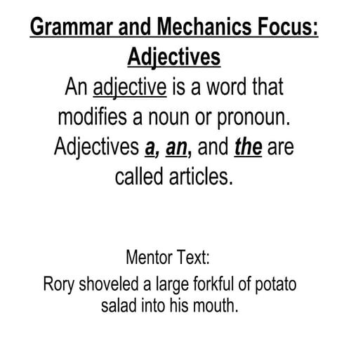 Grammar and mechanics focus | PPT