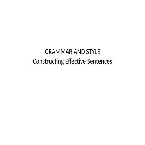 GRAMMAR AND STYLE.Comm Skills ppt2...... | PPTX