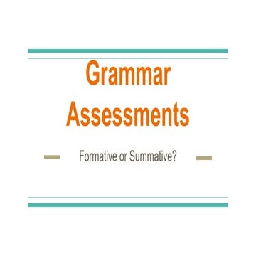 Grammar Assessments | PPT