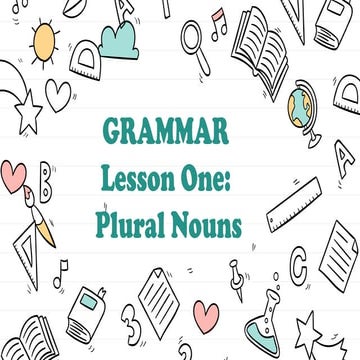 GRAMMAR - Plural Nouns for Grade Three IB | PPT