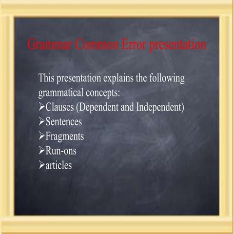 Grammar common error presentations | PPTX