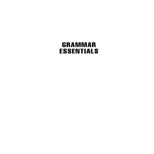 Grammar essentials | PDF