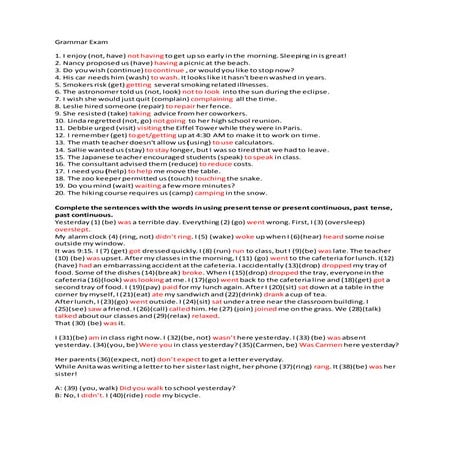 Grammar exam jawaban | DOCX