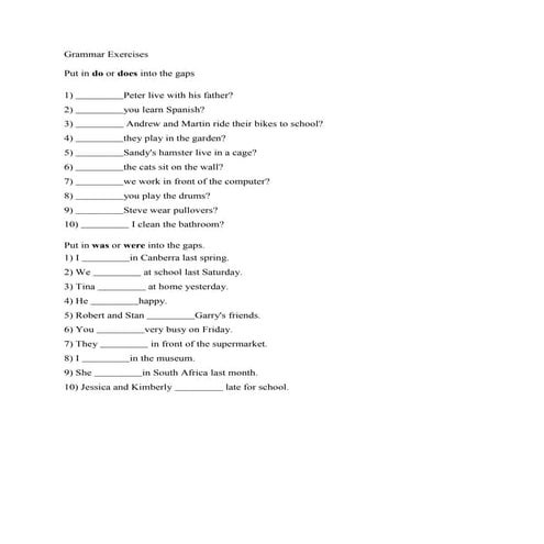 Grammar exercises | PDF