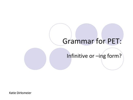 Verb infinitives | PPT