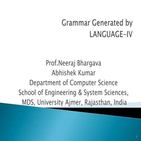 Grammar generated by language iv | PPTX