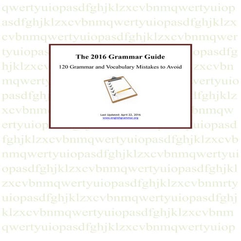 The 2016 Grammar Guide | PDF