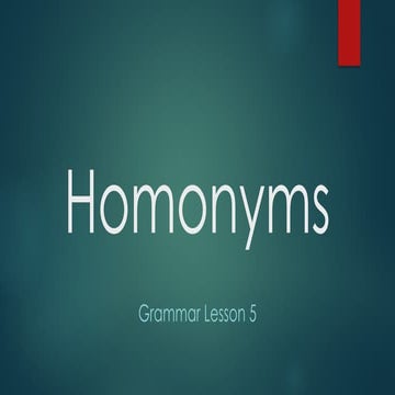 Grammar Lesson 5 - Middle School Homonyms.pptx