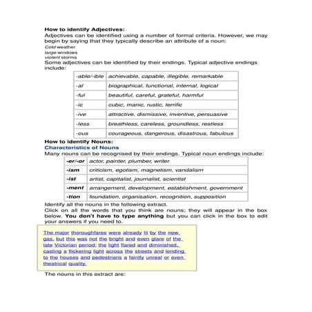 Parts of Speech - Nouns, Adjectives, and Verbs | PPTX