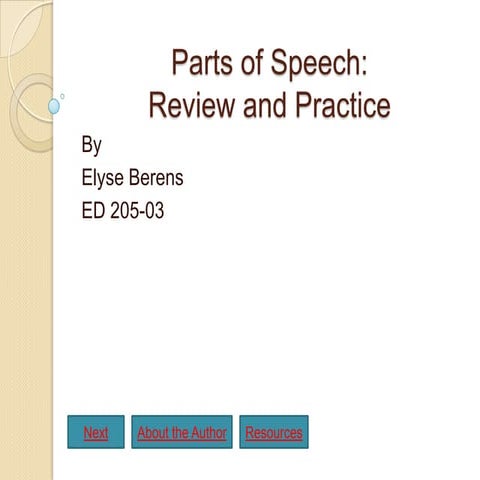 Parts of Speech Practice | PPTX