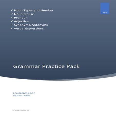 Grammar practice pack (Grades 6 to 8) | PDF
