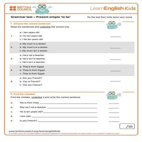 Grammar Exercises Present Simple