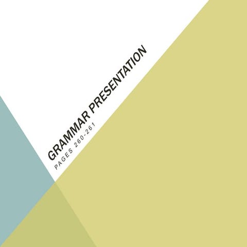 Grammar presentation pages 260 and 261 | PPTX