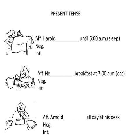 Grammar present tense aff. neg. and int. exercise | PPT