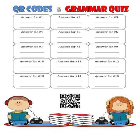 Grammar quiz with qr codes | PDF