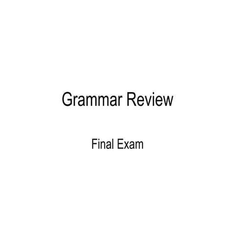 Grammar Review | PPT