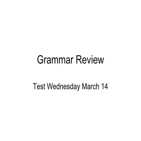 Grammar Review | PPT | Educational Assessment | Education