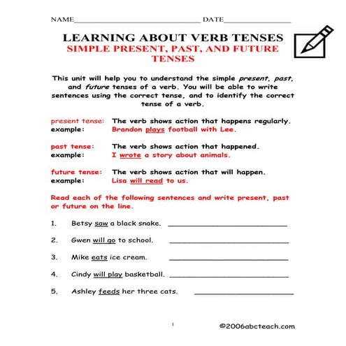 Grammar simpleverbtenses | PDF