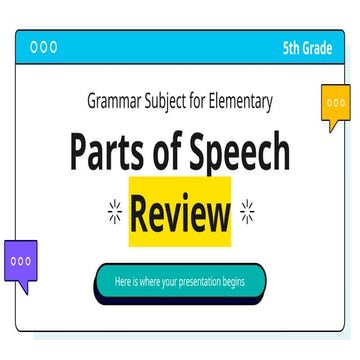 Grammar Subject for Elementary - 5th Grade_ Parts of Speech Review by ...