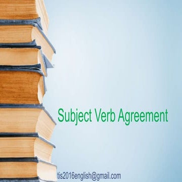 Grammar subject verb agreement | PPT