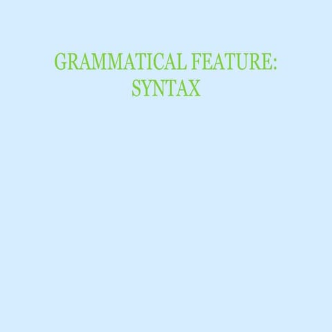 Grammar Syntax Unit 1 | PPT