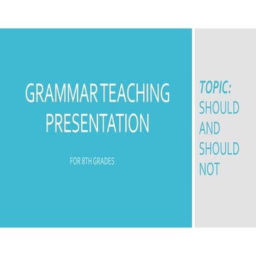 Grammar teaching presentation | PPT