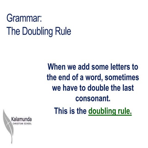 Y1 Grammar the doubling rule ppt tg 2012 | PPTX