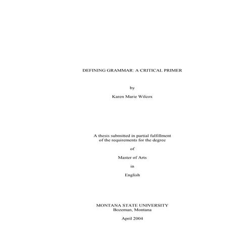 Grammar thesis | PDF