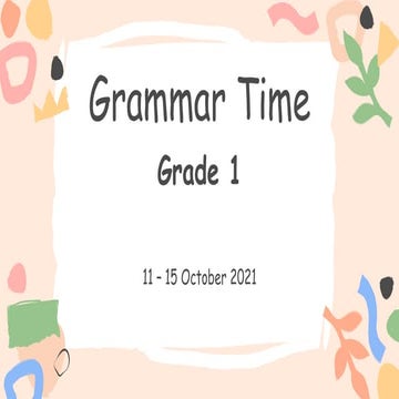 Grammar time 11 15 oktober 2021 | PDF