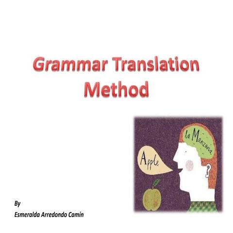 Grammar – translation method