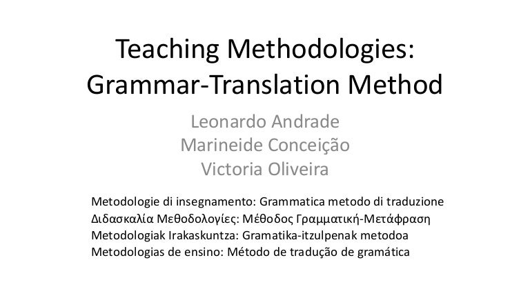 Grammar translation method
