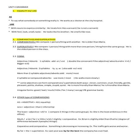 Grammar unit 4 | PDF