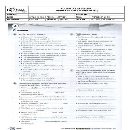 Grammar vocabulary workshop w2 2 p b+ | DOCX