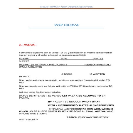 ENGLISH THE PASSIVE VOICE | PPTX