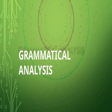 Grammatical Analysis Cohesion And Coherence Pptx