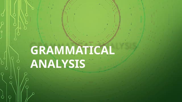 Grammatical Analysis Cohesion And Coherence Pptx