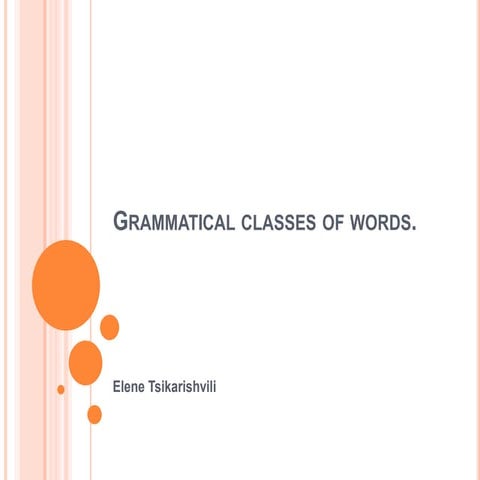 Grammatical classes of words | PPTX